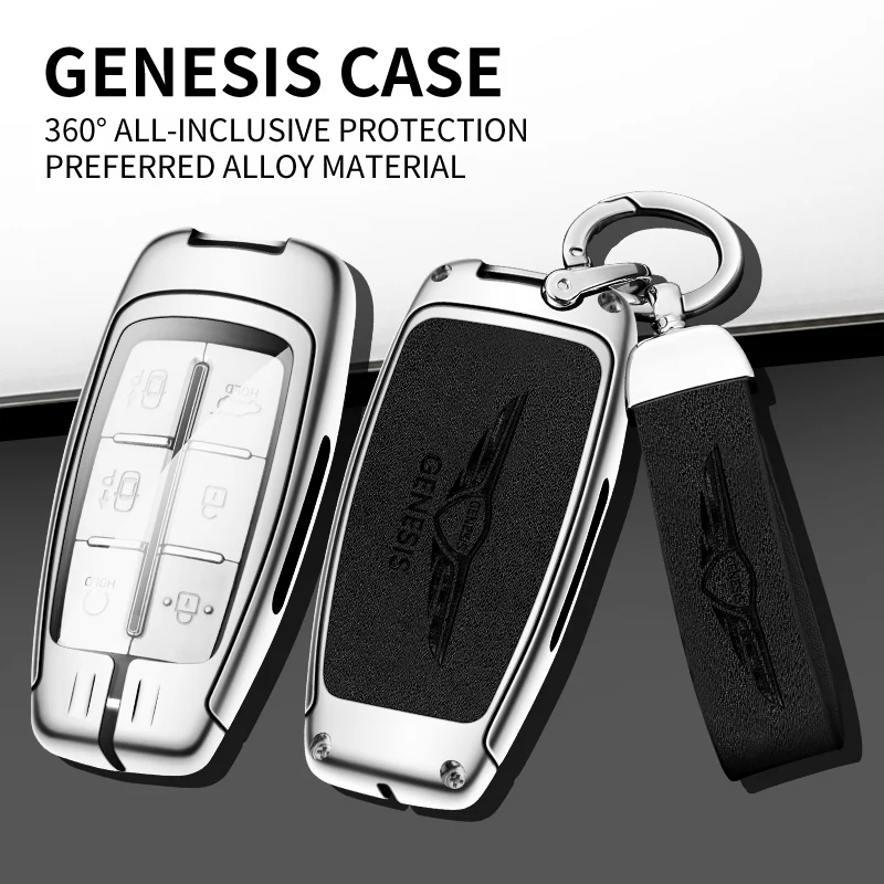 Zinc Alloy Car Key Case Key Bag Shell Protector For Hyundai Genesis G80 ...
