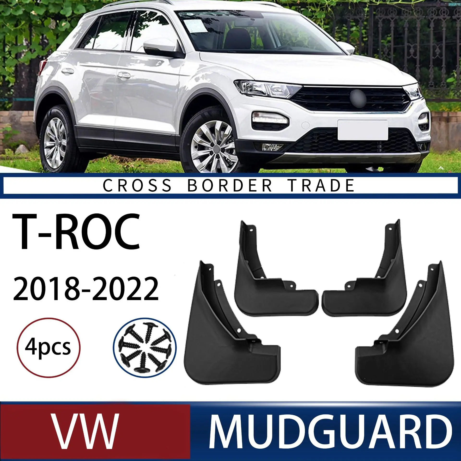 FOR-VW-T-ROC-2018-2022-Car-Molded-Mud-Flaps-Splash-Guards-Mudguards ...