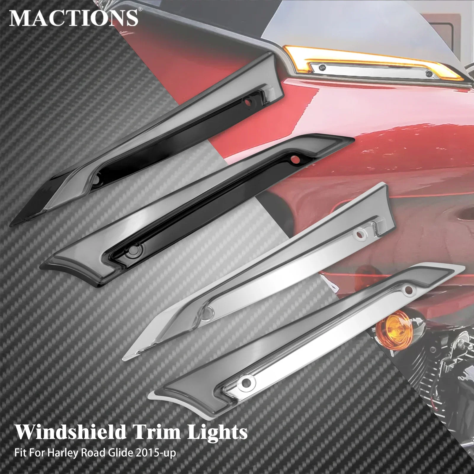 Motorcycle Led Trim Lights Windscreen Turn Signal Lamps Windshield ...