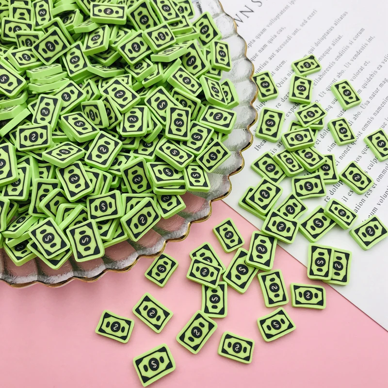 50g/Lot Hot Selling Polymer Clay Miniature Dollar Sprinkle, Slice for ...
