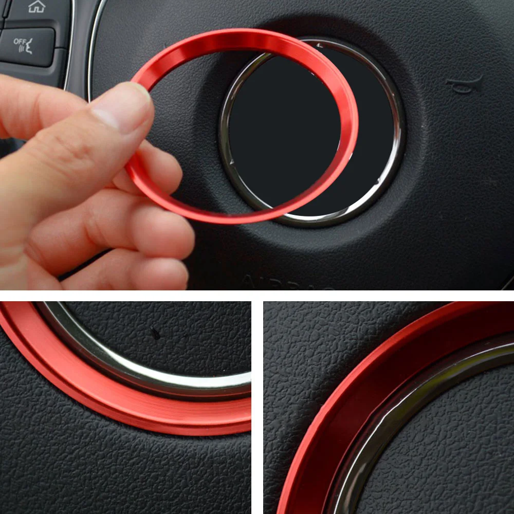 New-Car-Steering-Wheel-Center-Decoration-Rings-Trim-Cover-Stickers-for ...