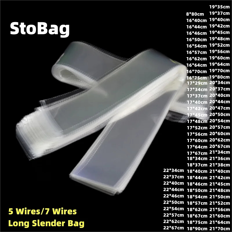 StoBag-5Wires-Long-Clear-Self-Adhesive-Bag-Plastic-OPP-Resealable-Cello-Poly-Waterproof-Gift ...