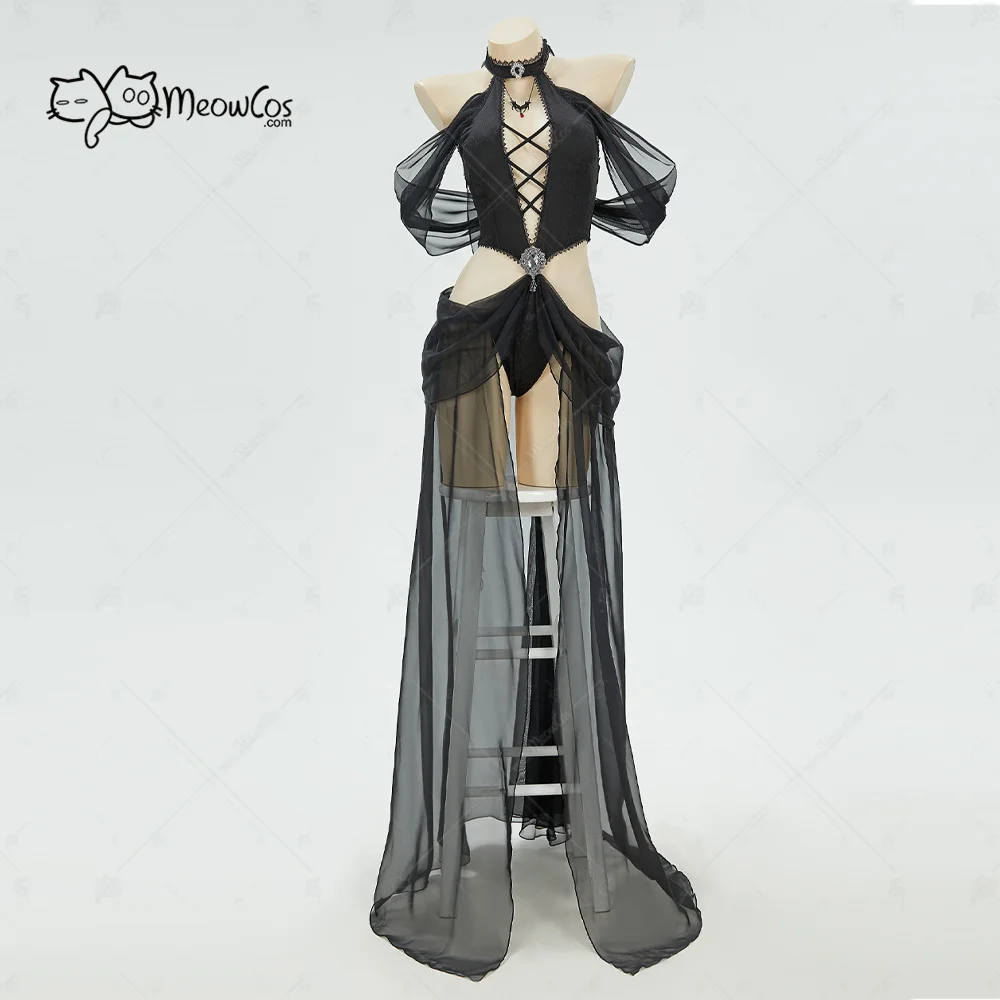 MEOWCOS-Disfraz-de-elfo-g-tico-para-mujer-mono-negro-con-mangas-y ...