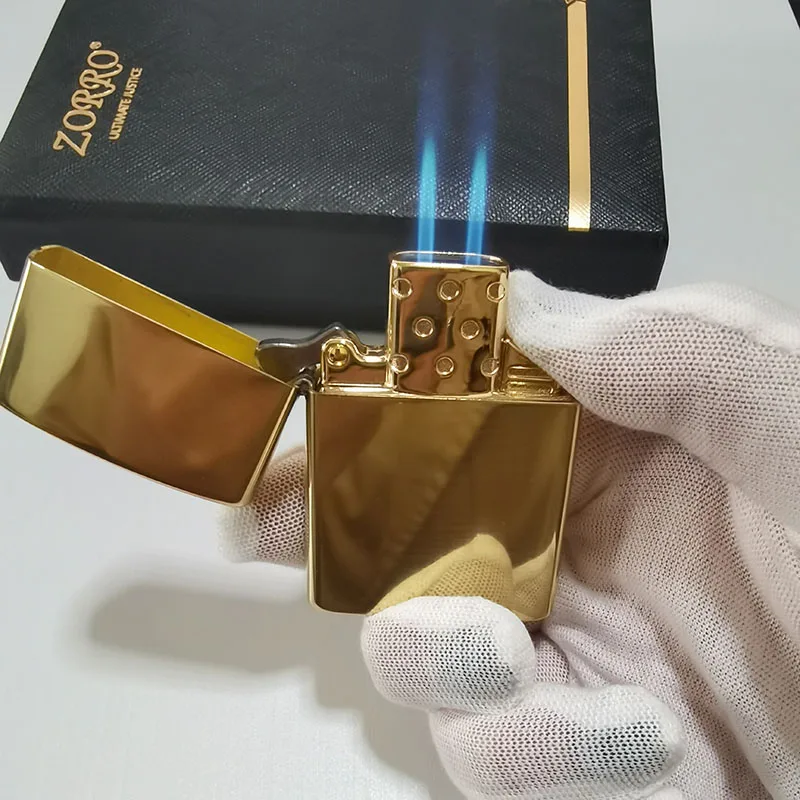 Made In China Zorro 902 Brass Butane Gas Insert Lighter Retro Trench ...