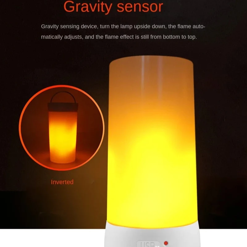Flame Effect LED Night Light Lava Lamp for Home Bar KTV Christmas New ...