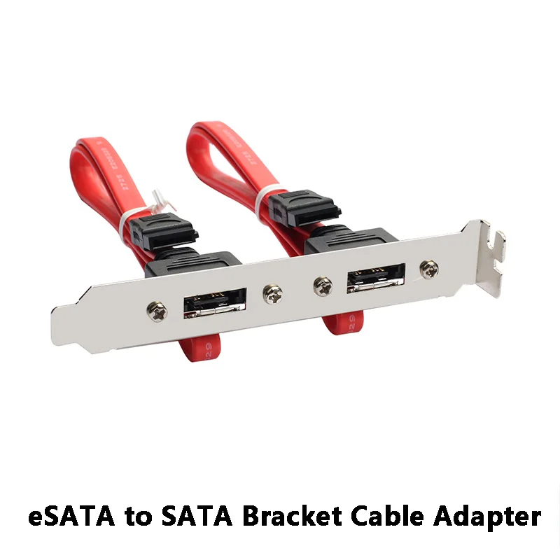 eSATA-to-SATA-Bracket-Cable-Adapter-w-Full-Profile-PCI-Cover-Dual-Ports ...