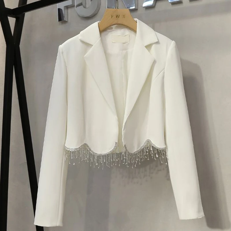 Women-Small-Coat-Spring-Summer-Blazer-Tassels-And-Diamonds-Short-Suit ...