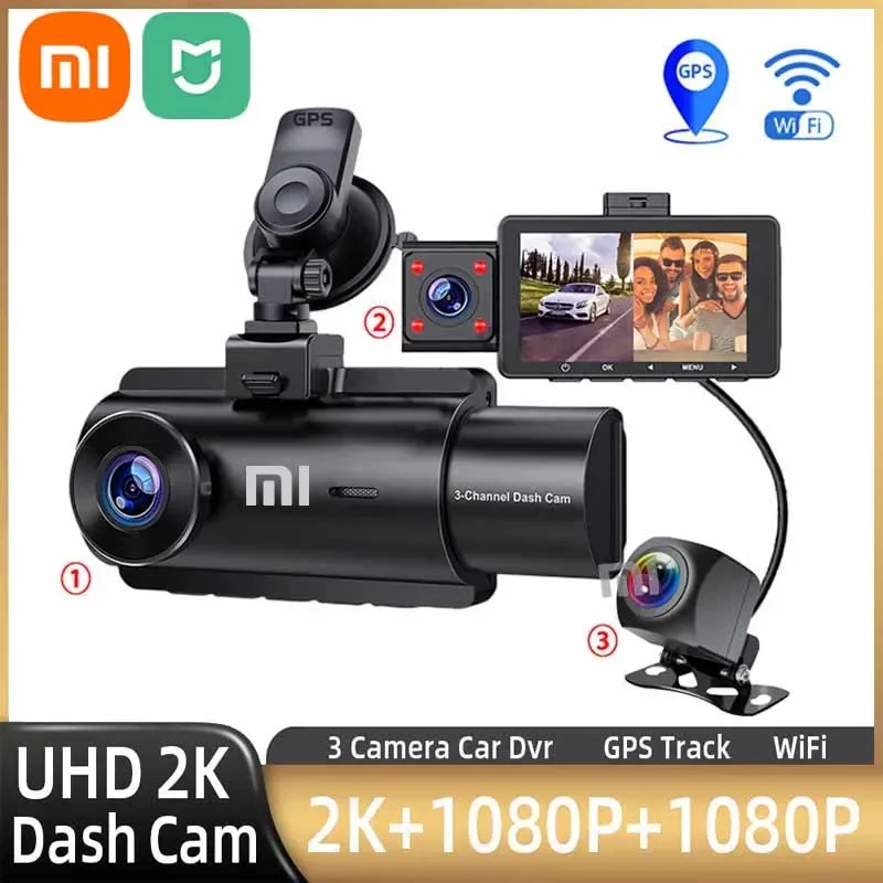 XIAOMI-MIJIA-3-Channel-Dash-Cam-Front-Inside-Rear-3-Way-Car-Dash-Camera ...