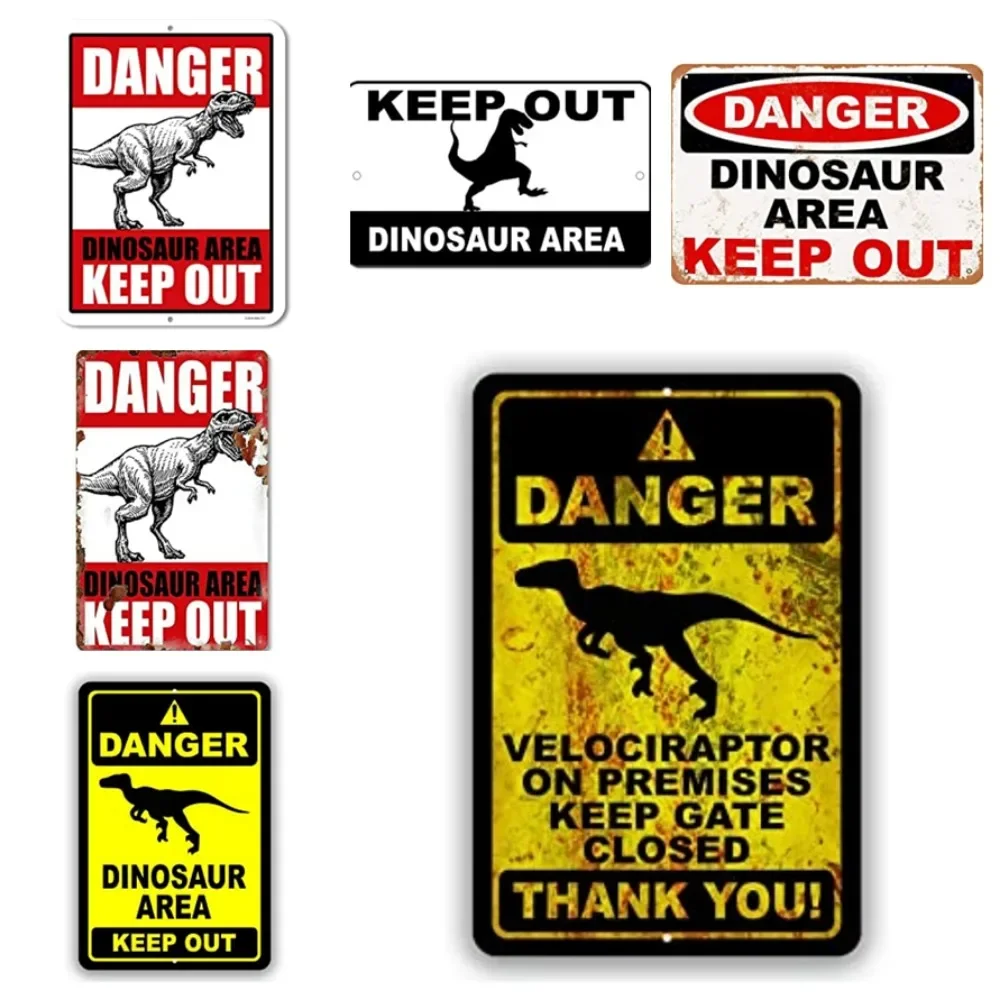 Danger-Dinosaur-Area-Jurassic-Keep-Out-Park-Rex-Vintage-Metal-Tin-Sign ...