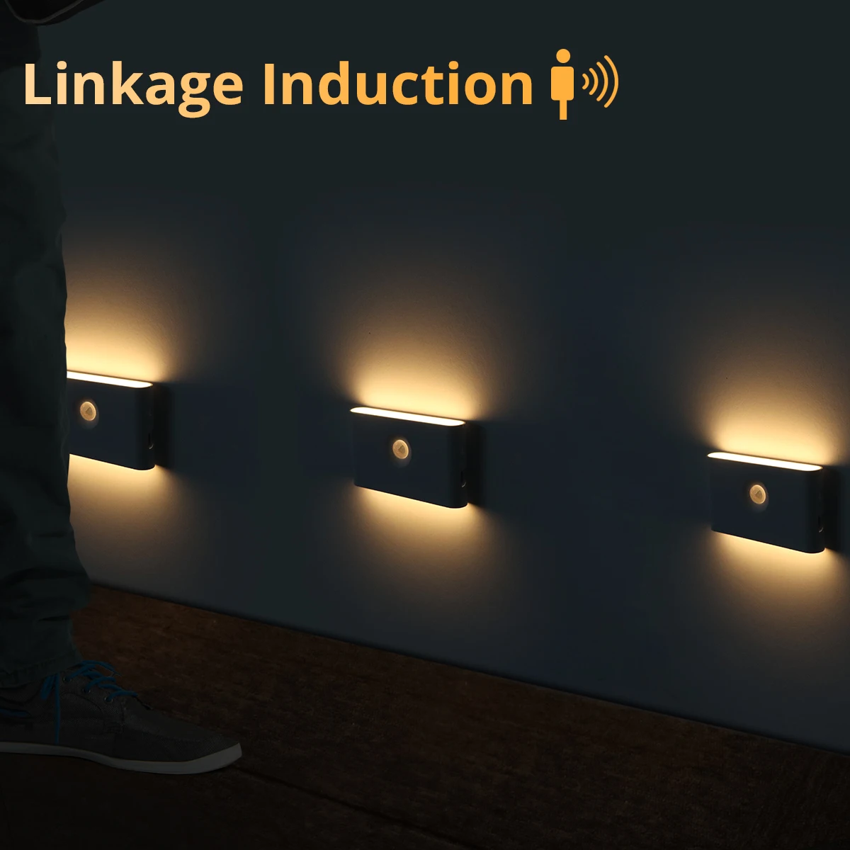 Wireless Linkage Induction Smart Night Light USB Rechargeable Motion ...