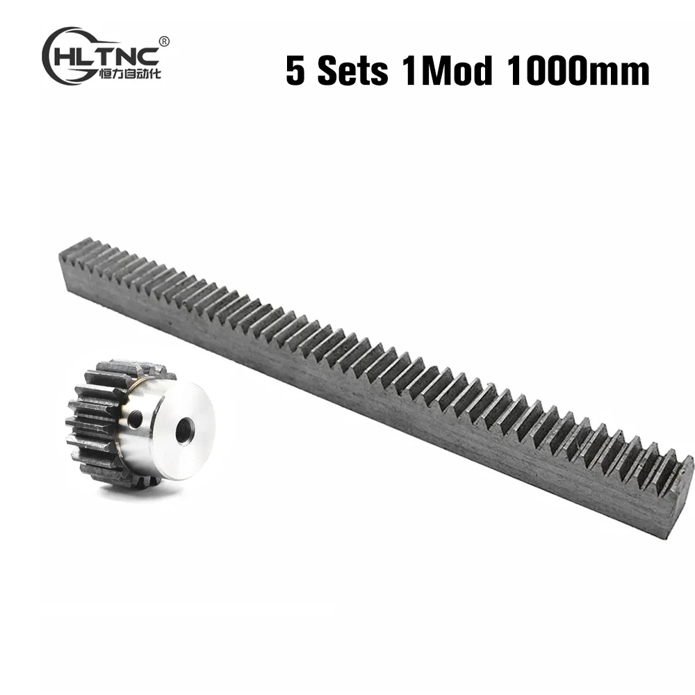 5pc 1Mod 1 Modulus High Precision Gear Rack steel 10*10*1000mm + 5pcs ...
