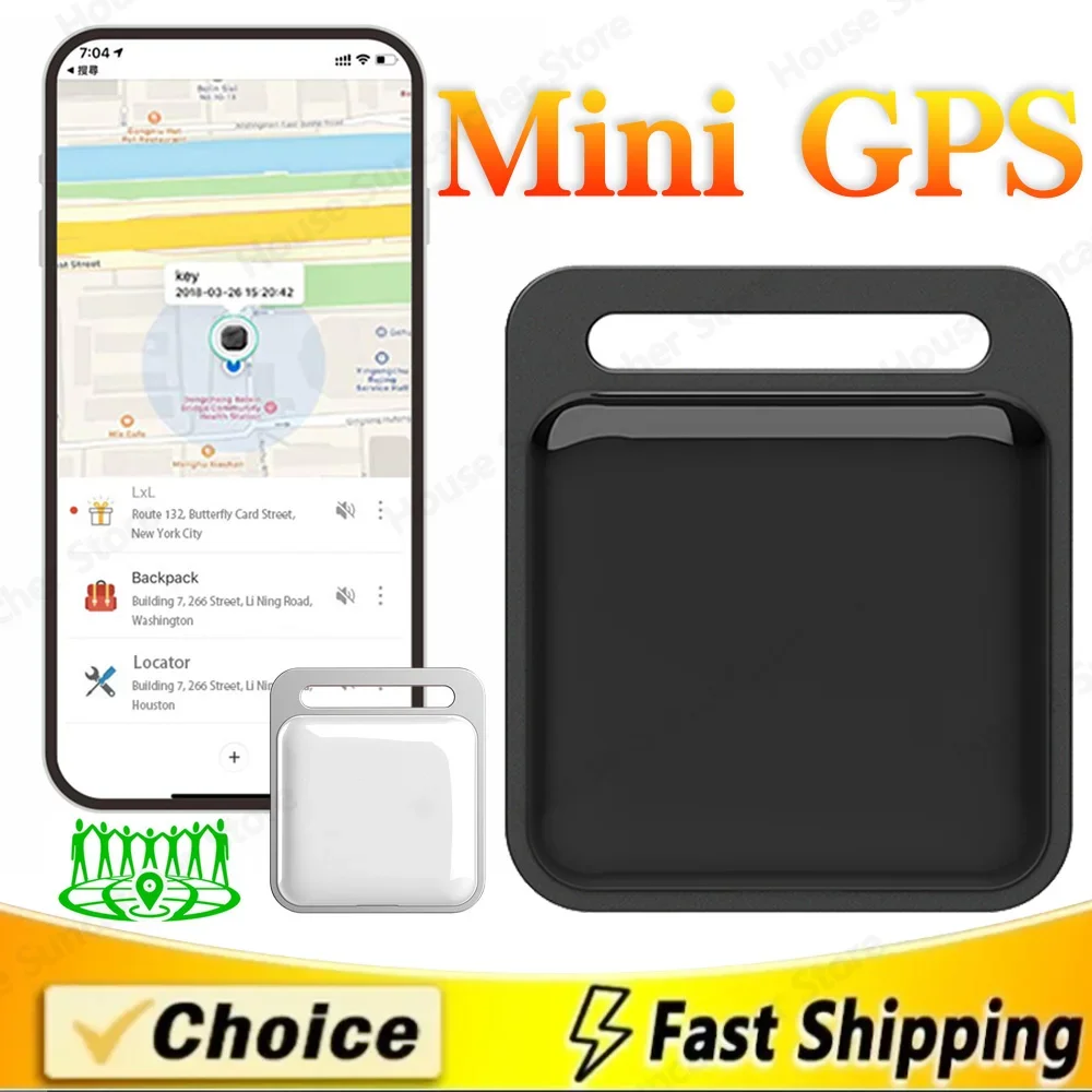Wireless Mini GPS Tracker Anti-lost Alarm Key Bag Wallet Finder APP GPS ...