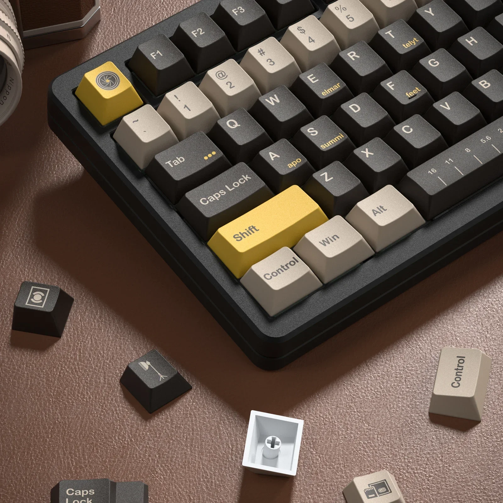 130-Keys-Retro-Camera-Brown-Cherry-Profile-Keycap-Keycap-Dye-Sub-Cherry ...