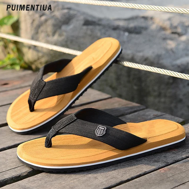 Casual-Slippers-For-Men-Flip-Flops-Beach-Sandals-Summer-Non-Slip-Flat ...