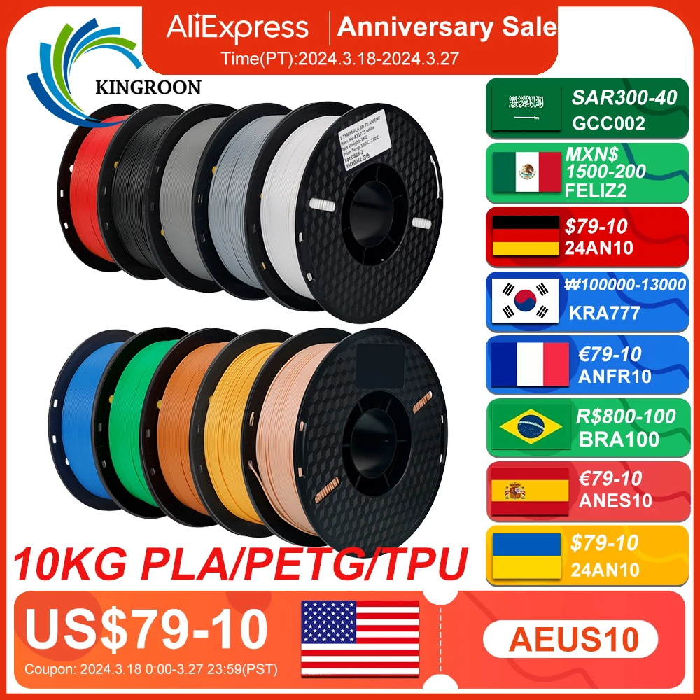 22LBS-TPU-PETG-PLA-filament-3D-Printer-Filament-10-Rolls-1KG-1-75MM ...