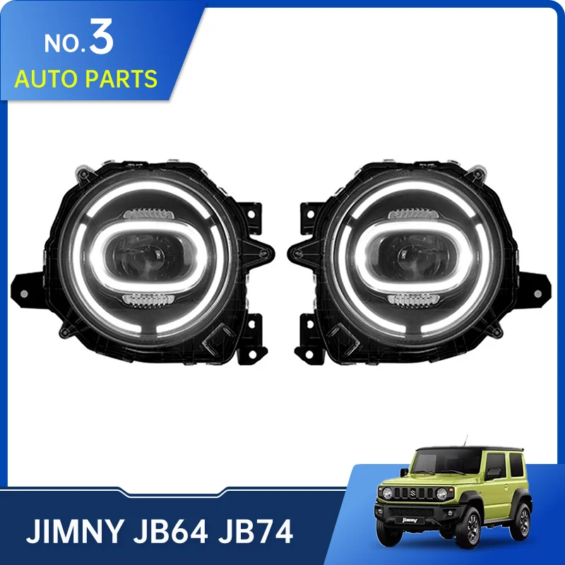 Farol Para Suzuki Jimny JB64 Sierra JB74W 2019 2022 Carro LED DRL Turn Signal High Beam Anjo ...