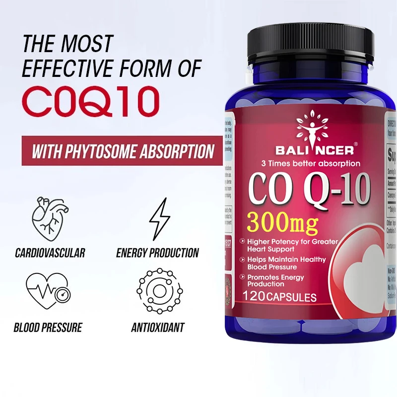 120 Capsules of Coenzyme Q10 Provide Energy Vitamin Health Food Organic ...