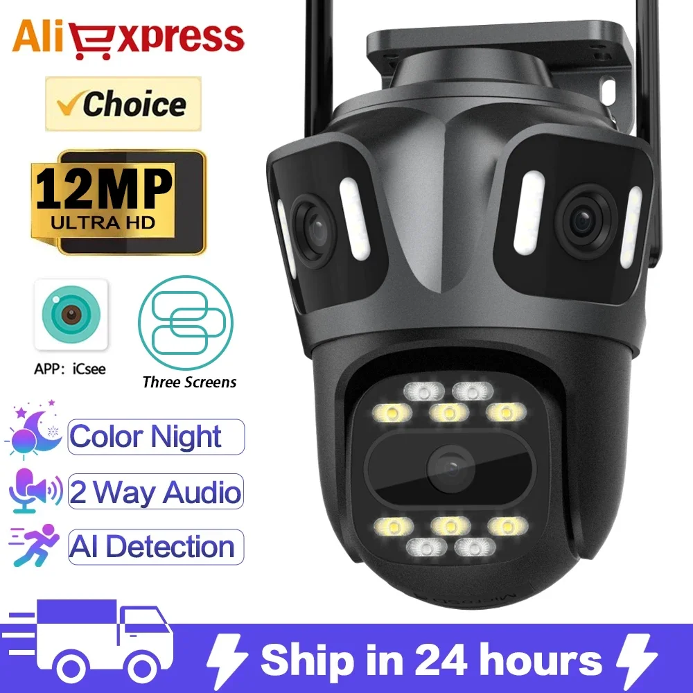 Surveillance-IP-Camera-WIFI-12mp-6k-Outdoor-Three-Screens-360-HD-Video ...