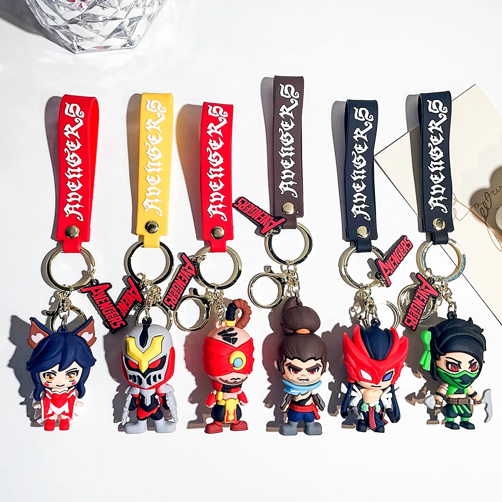 Game-LOL-League-of-Legends-Figure-Silicone-Keychain-Akali-Lee-Sin-Ahri ...