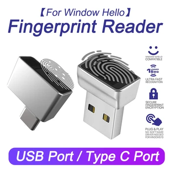 Type C / USB Biometric Scanner Finger Reader 10 Fingerprints Login ...