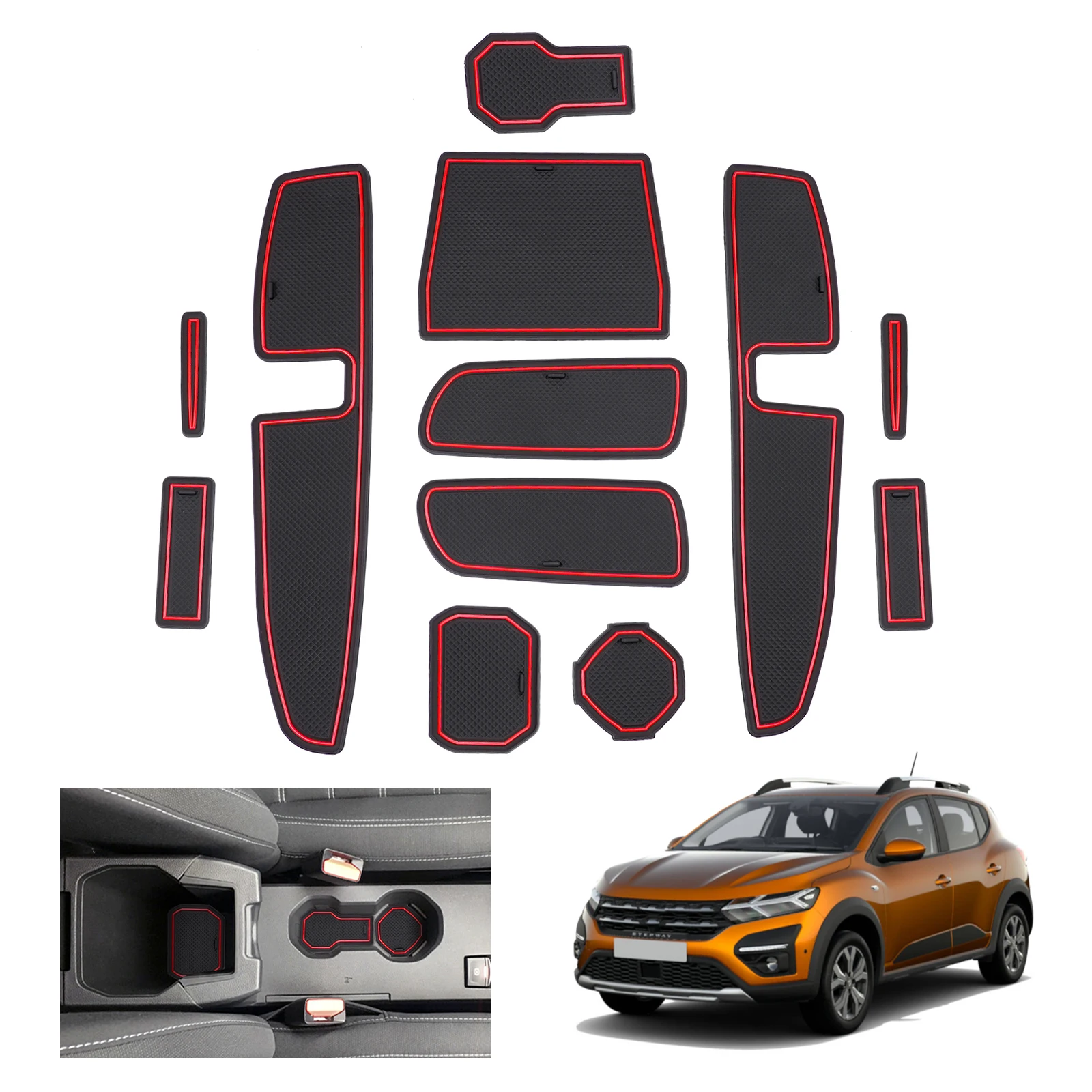 RUIYA for Dacia Sandero 3 / Sandero Stepway III Car Door Groove Mat ...