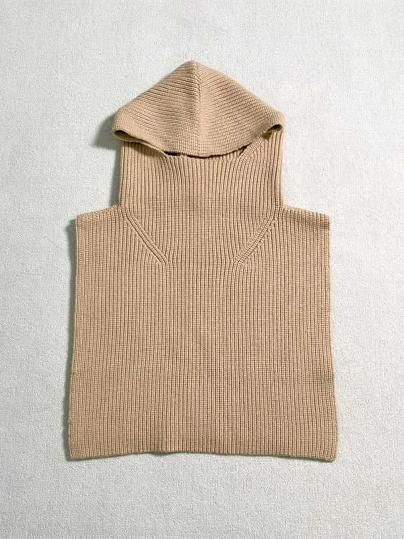 Mantón con capucha de punto Pit para otoño e invierno, bufanda cálida ...