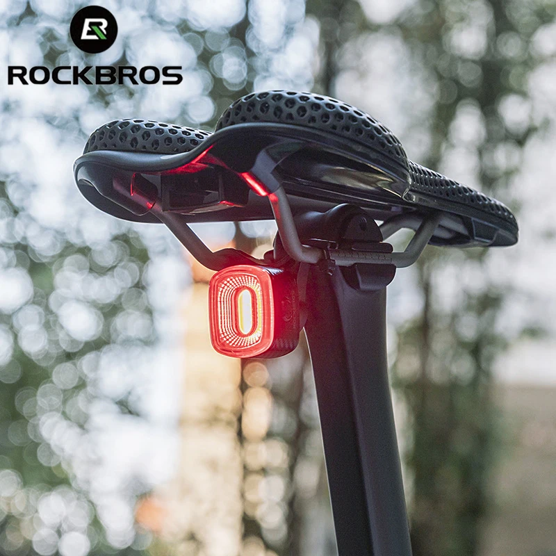 ROCKBROS Smart Bicycle Tail Rear Light Auto Stop Brake IPX6 Waterproof ...