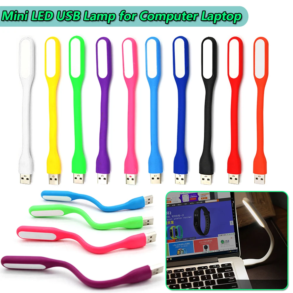 Usb portátil conduziu a luz do livro da lâmpada de leitura mini com usb para o banco de potência ...