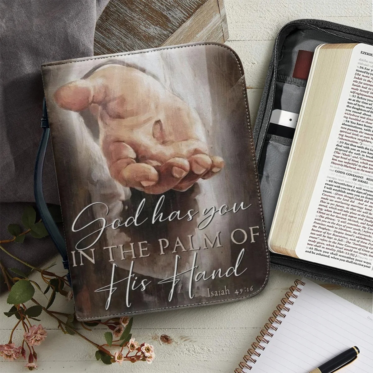 PU-Leather-Bible-Cover-Case-for-Women-Handbag-Leather-Zippered-Handle ...