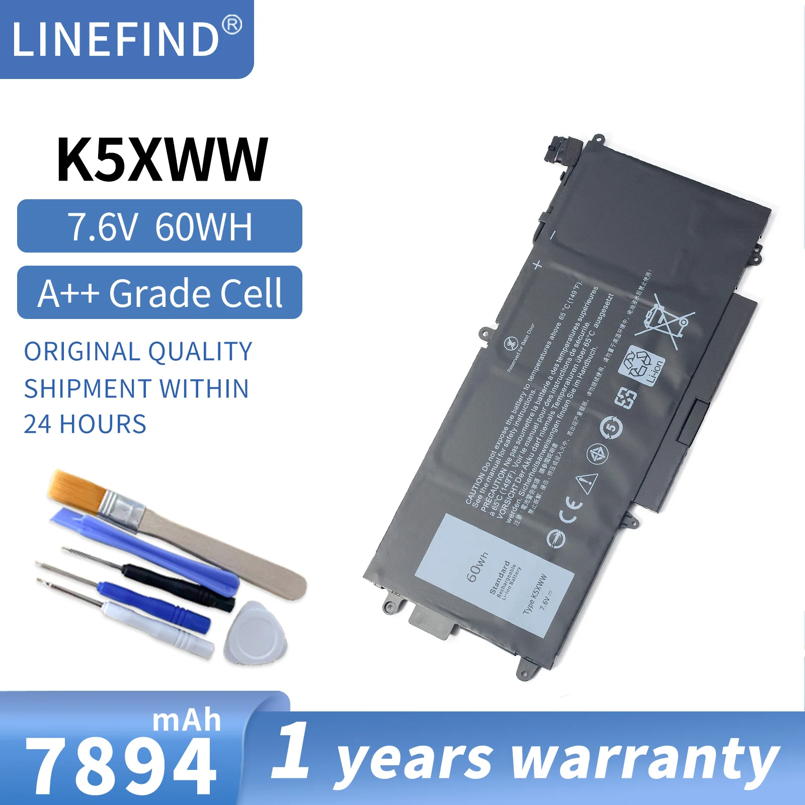 New-7-6V-60Wh-Genuine-K5XWW-Laptop-Battery-Original-For-Dell-Latitude ...