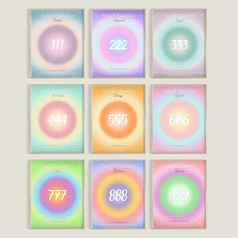 Canvas Art Paintings Angel Aura Poster Angel Number Prints Minimalist ...