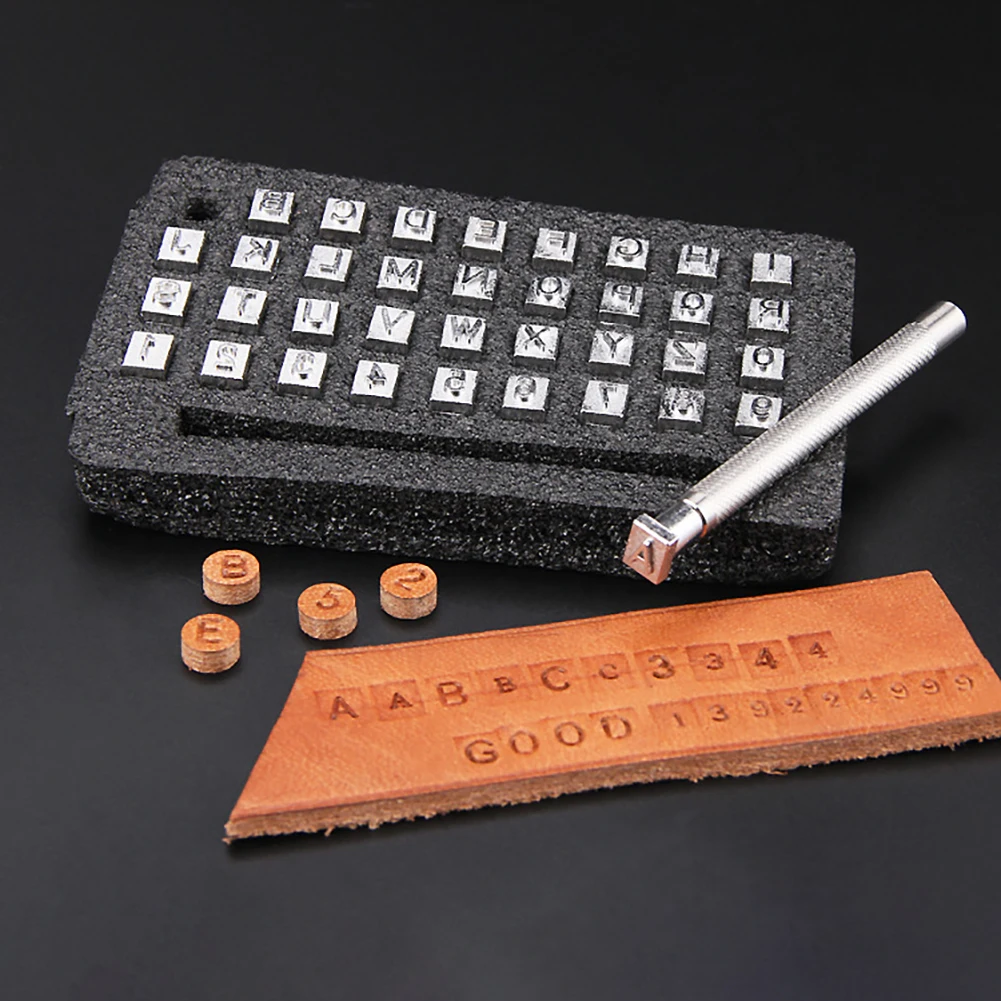36Pcs/Set Alphabet Letters Number Stamper 4.5mm 6.5mm Steel Punch Metal ...