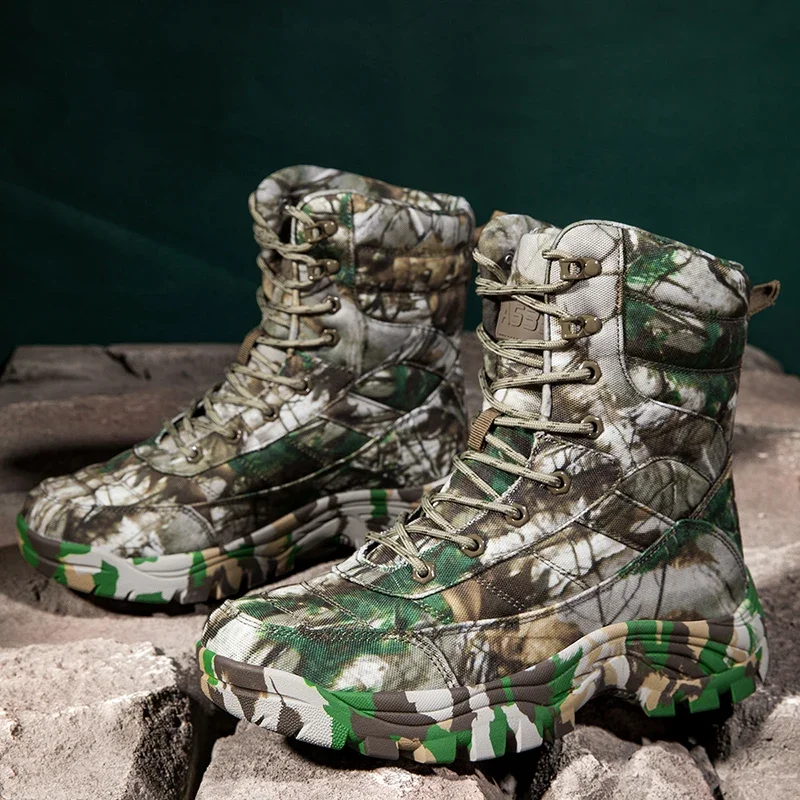 New Outdoor Training Camoufcage Boots Men Tactical Boots High-Top ...
