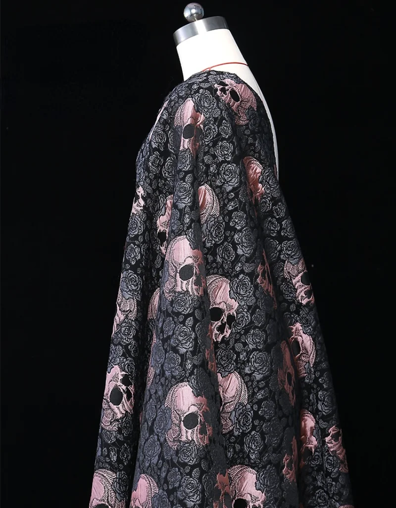 Fabric Designs Skulls | Sewing Fabric Skulls | Skull Jacquard Fabric ...