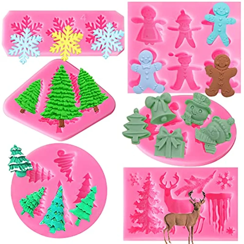 Christmas-Cake-Silicone-Fudge-Mold-3D-Christmas-Tree-Santa-Snowflake ...