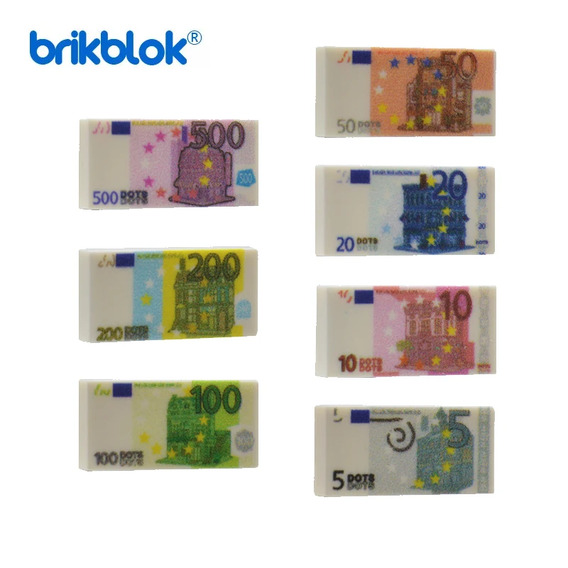 10pcs/lot 1*2 Bricks Europe Tiles Money Paper Banknote 100 EUR 500 MOC ...