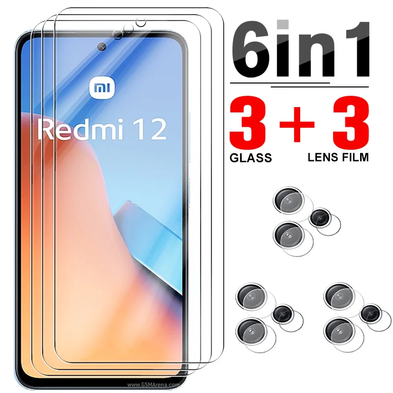 6in1-Protective-Glass-Case-For-Xiaomi-Redmi-12-4G-Tempered-Film-6 ...