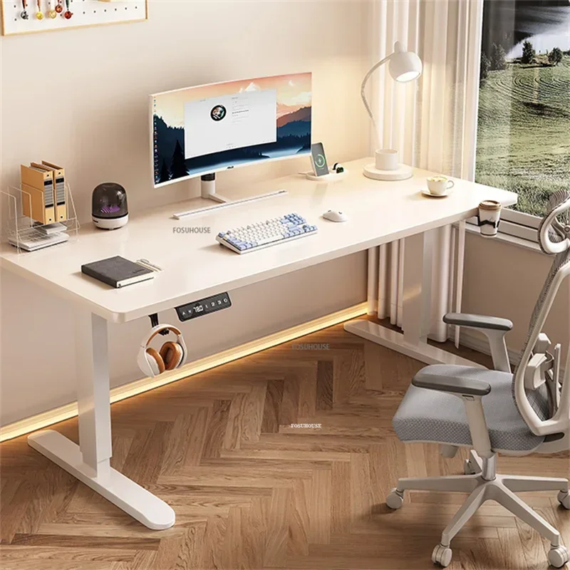modern-Solid-wood-Electric-Smart-Computer-Desks-for-desktop-and-laptop ...
