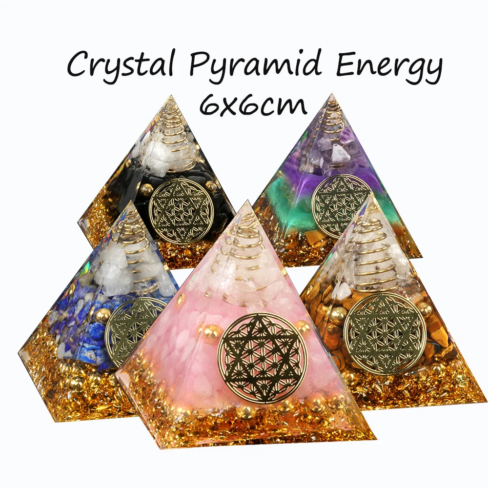 Natural Crystal Energy Pyramid Ornament Rose Quartz Reiki Healing ...