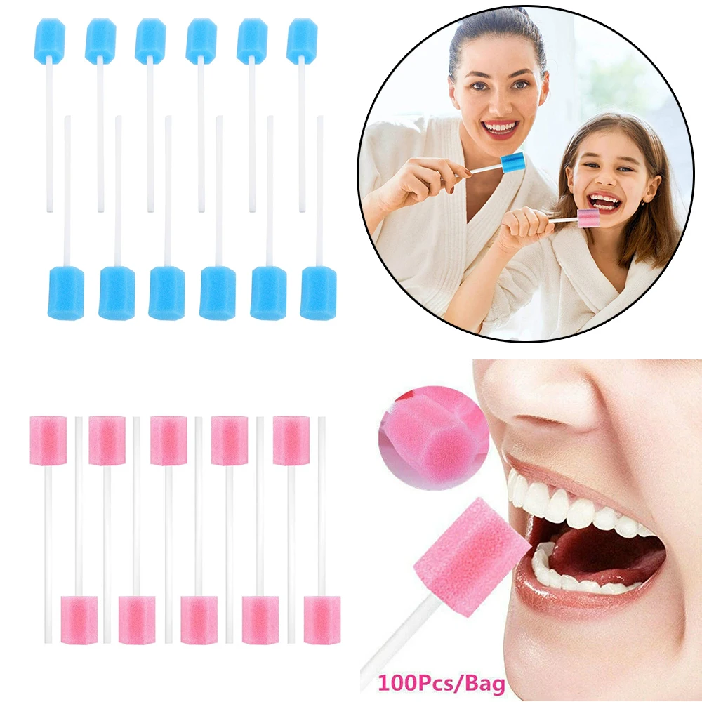 100pcs-13-5cm-Disposable-Oral-Care-Sponge-Head-Swab-Tooth-Cleaning ...