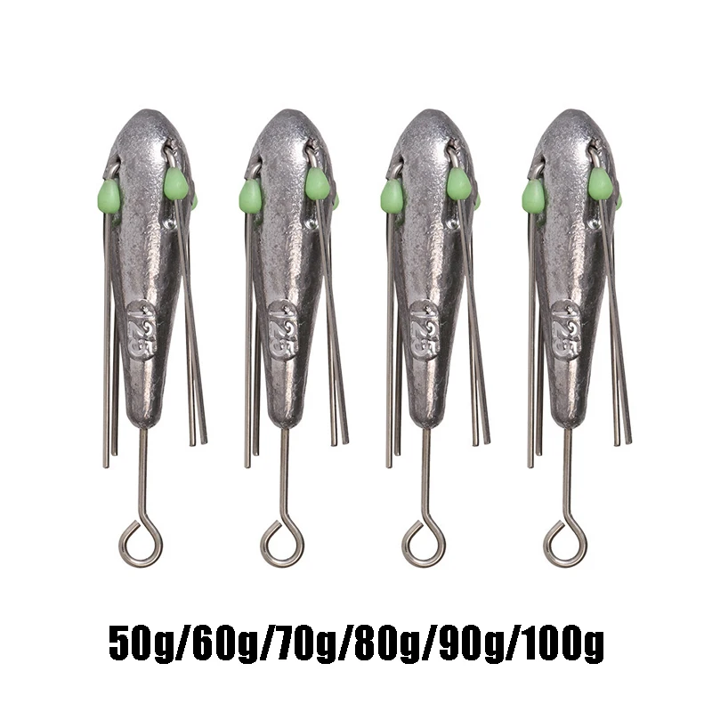50g-100g Fishing Sinker Fall Weights with Luminous Bead Wear-resistant ...