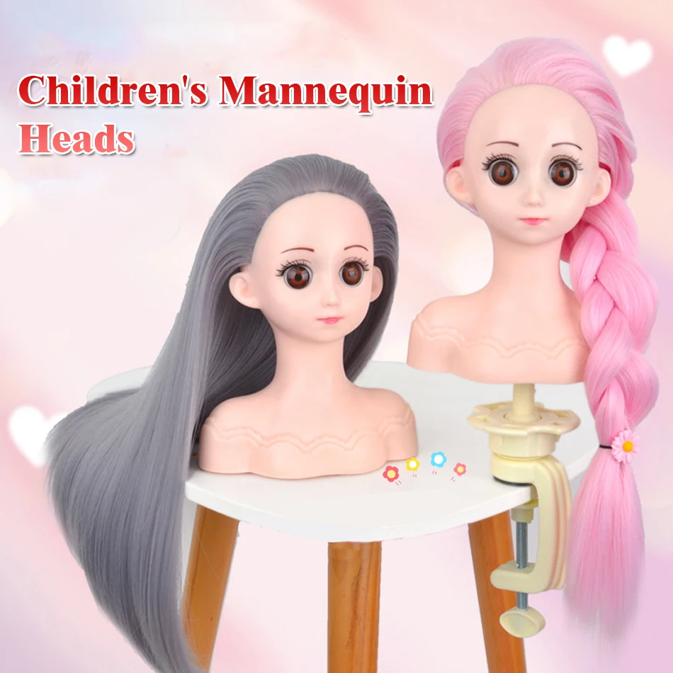Children-s-Mannequin-Head-With-Synthetic-Hair-For-Hair-Training-Styling ...