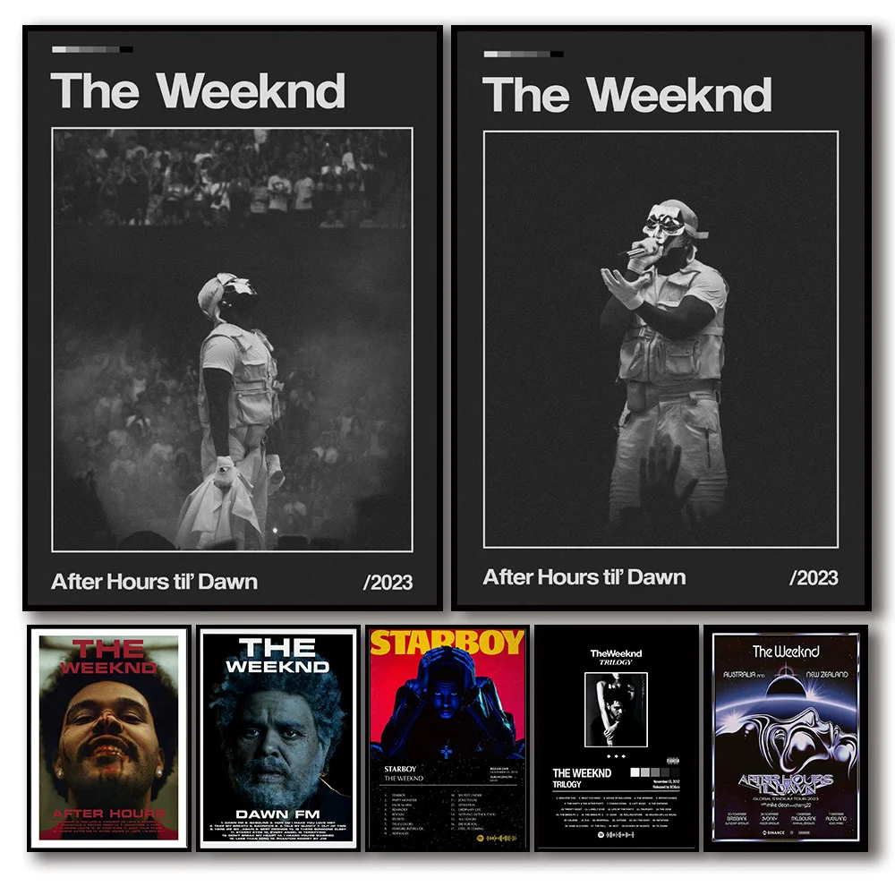 2023-Rapper-The-Weeknd-Mask-Poster-Set-Hip-Hop-Music-Album-Starboy ...