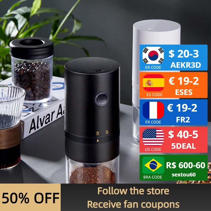 Electric Coffee Grinder Professional Automatic Ceramic Grinding Core ...