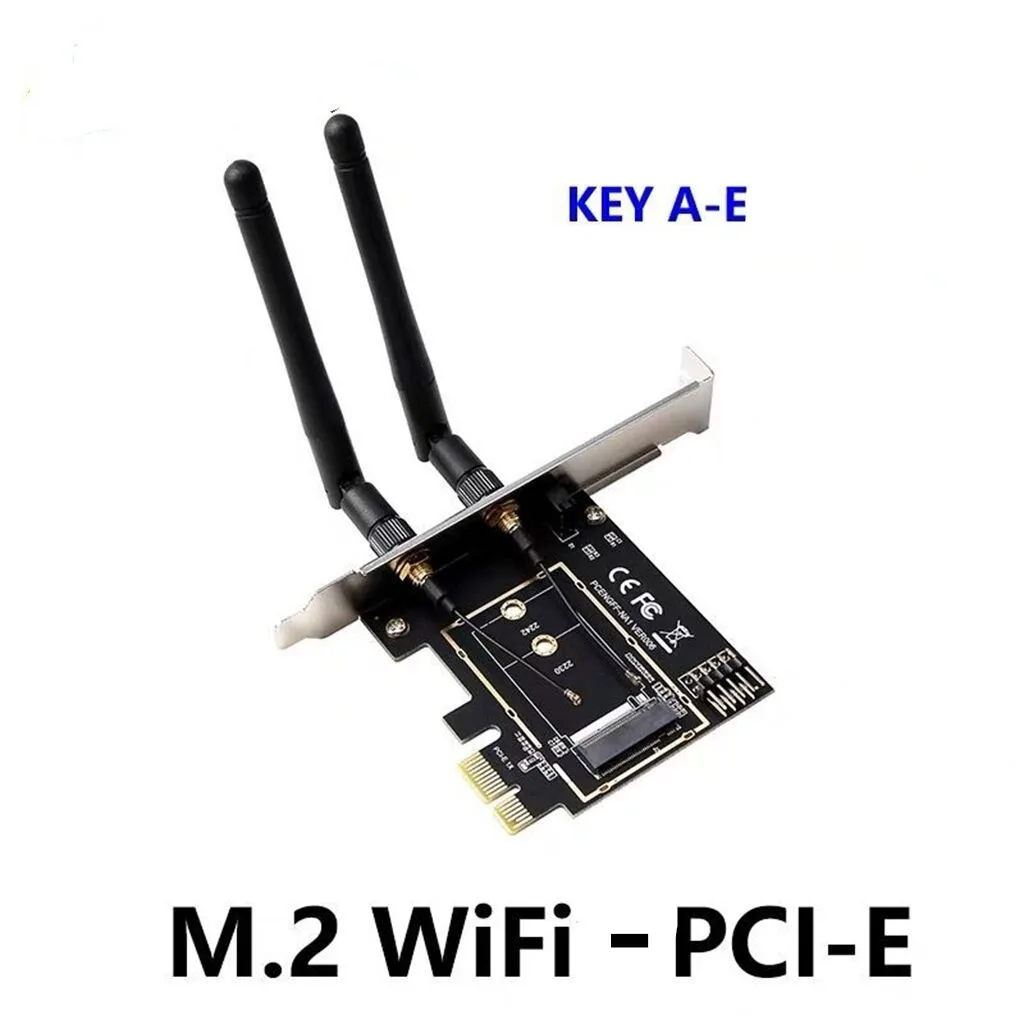 M.2 To PCI Express Wireless Adapter Converter with 2 Antenna NGFF M2 ...
