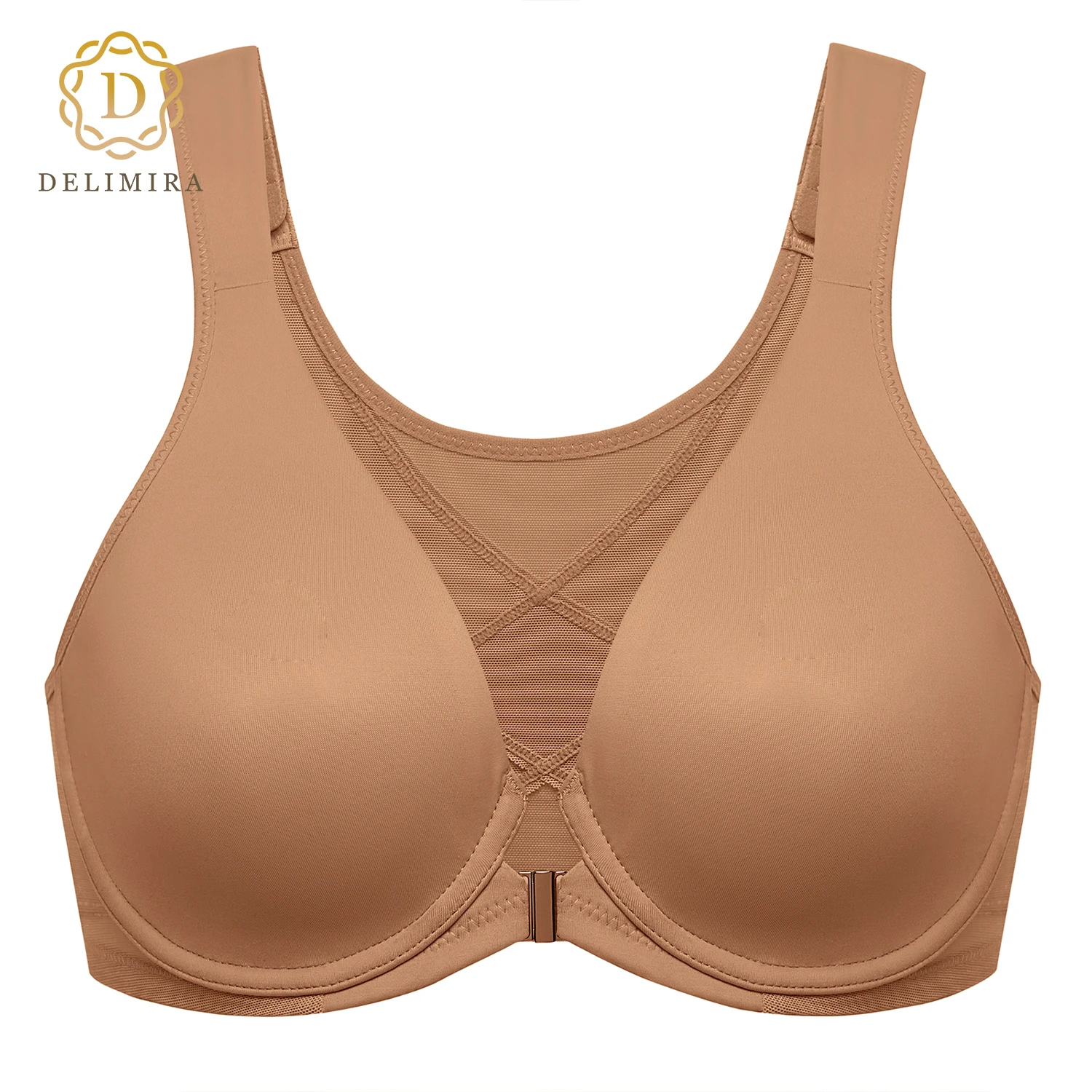 DELIMIRA-Women-s-Posture-Front-Closure-Bras-Full-Coverage-Plus-Size-Underwire-Unlined-Back ...