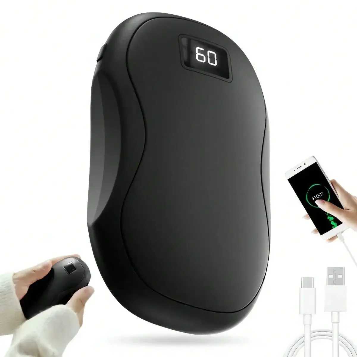 1PC Hand Warmer Power Bank, Large Capacity, Three-Speed Handheld ...