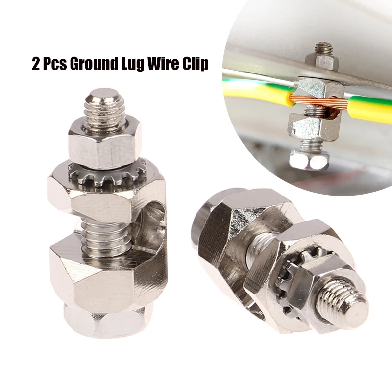 2-Pcs-Solar-Panel-Photovoltaic-Ground-Lug-Fasteners-Clips-Cable-Clamps ...