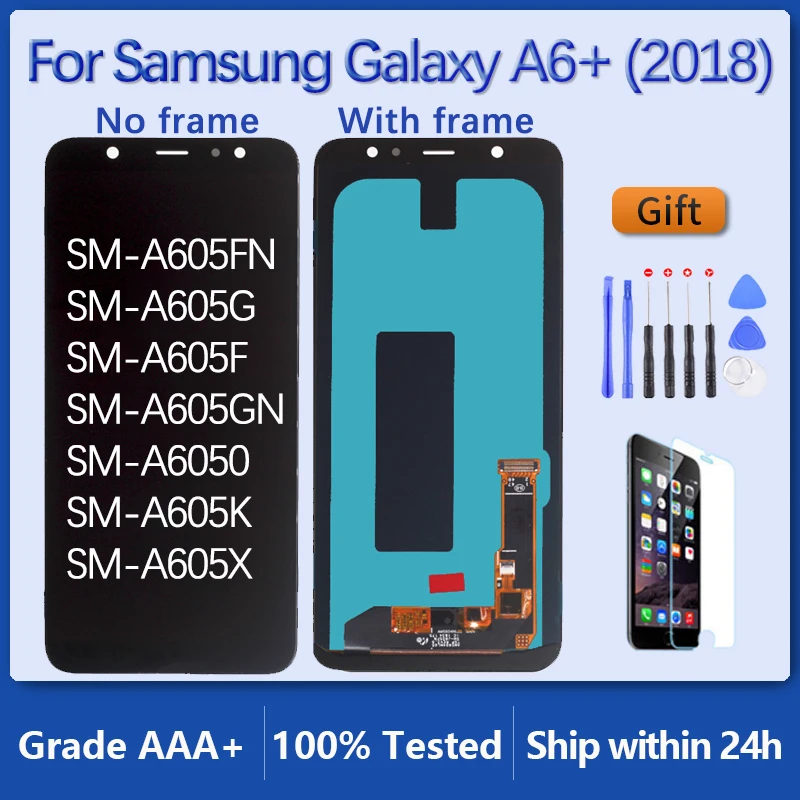 cran-LCD-Amoled-de-remplacement-pour-Samsung-Galaxy-A6-Plus-A605-SM ...