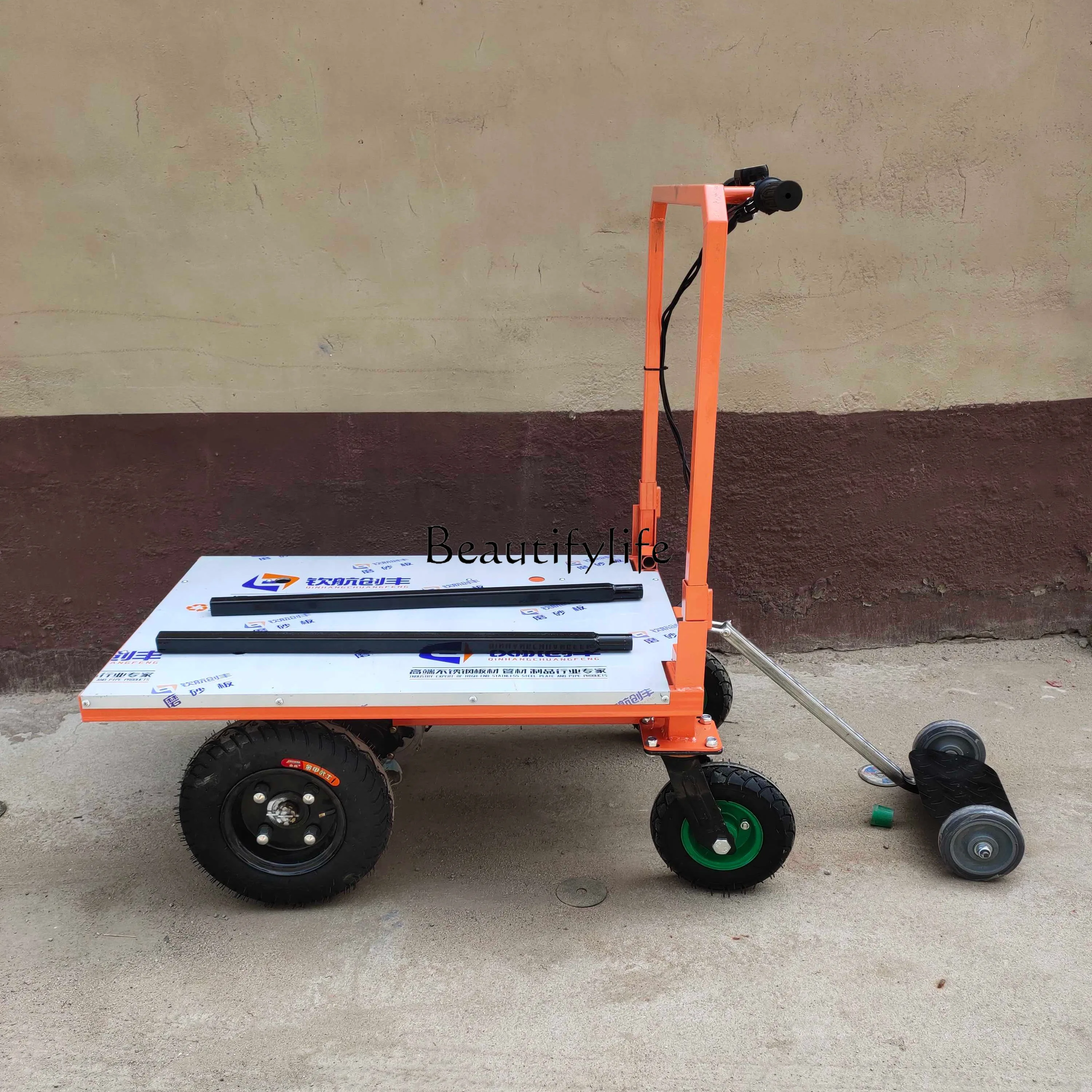 Electric-Four-Wheel-Tablet-Hand-Push-Tiger-Cart-Small-Size-Can-Enter ...